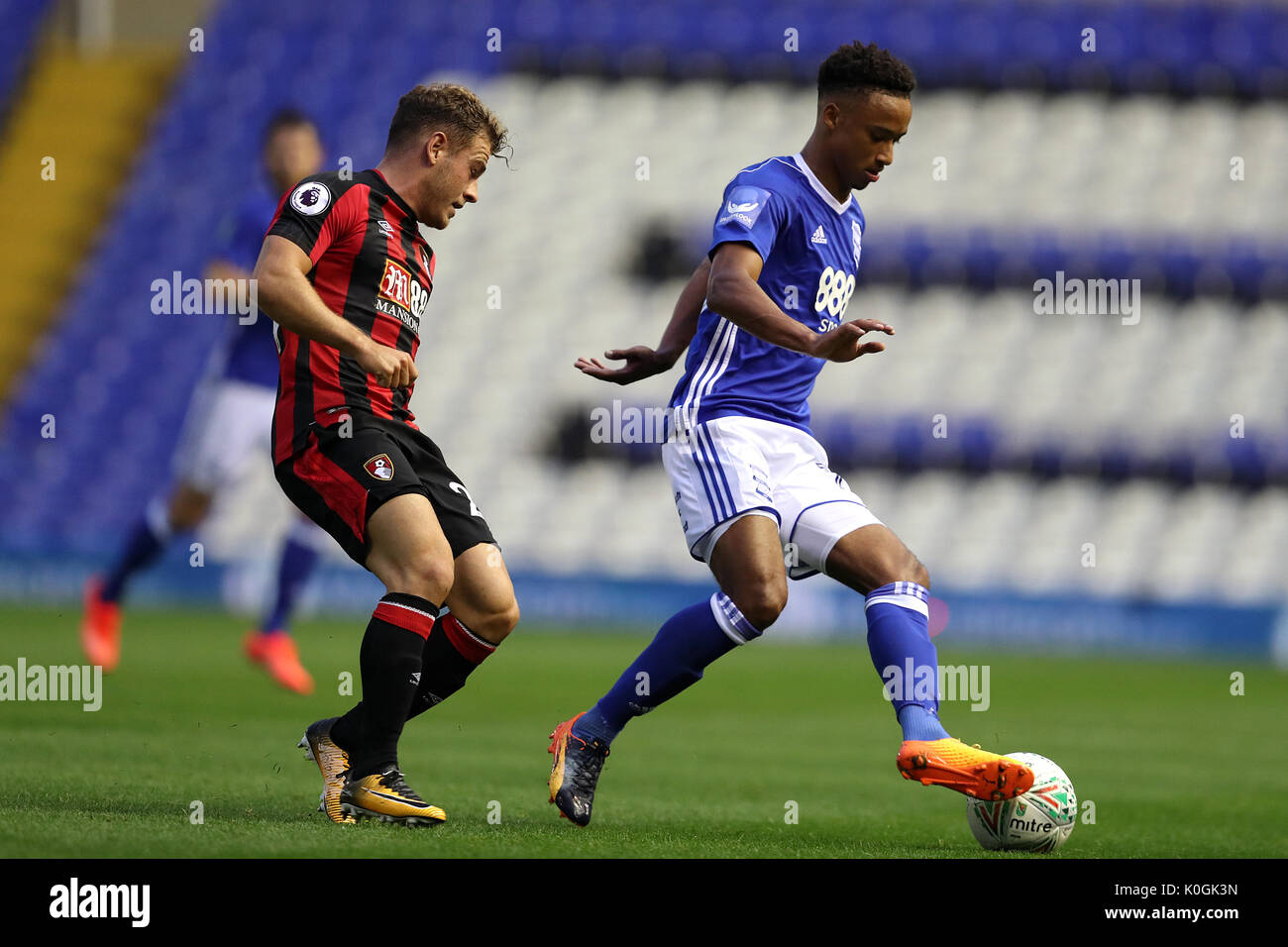 Birmingham City's Cohen Bramall (right) and AFC Bournemouth's Ryan ...