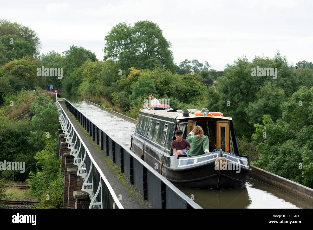 Narrowboat crossing edstone aqueduct on hi-res stock photography and ...
