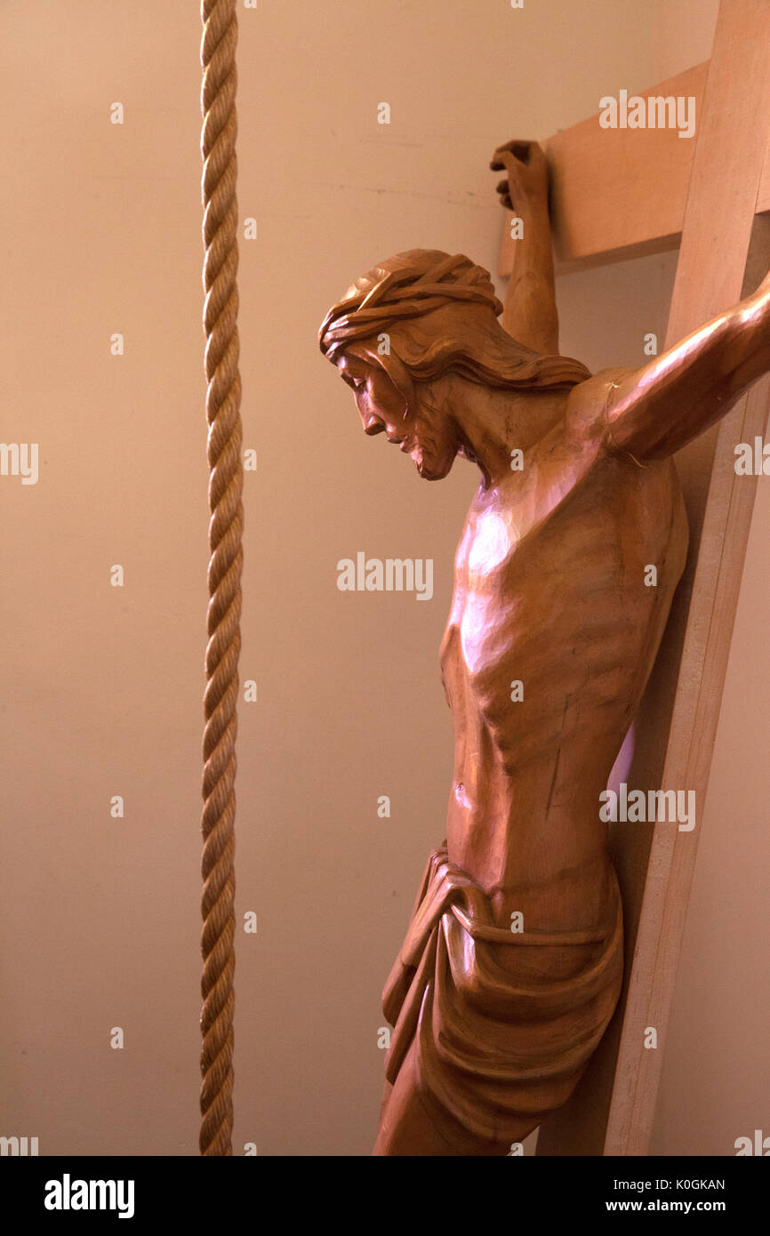 Cross and bell rope, Church Stock Photo - Alamy