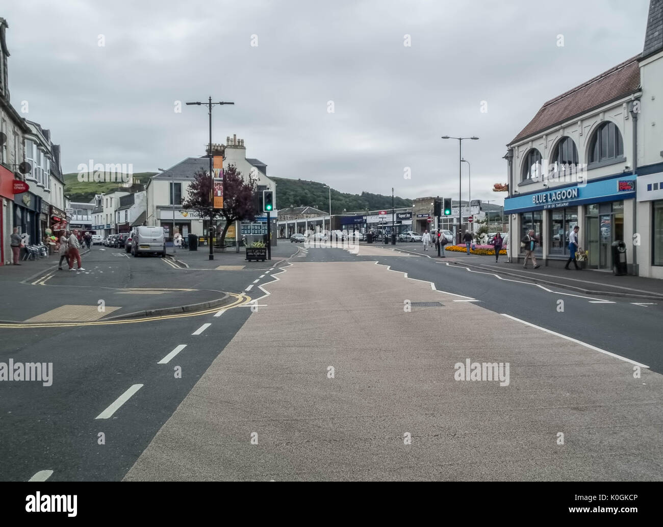 Largs,North Ayrshire Scotland-August 21,2017: Main Stret Largs during ...