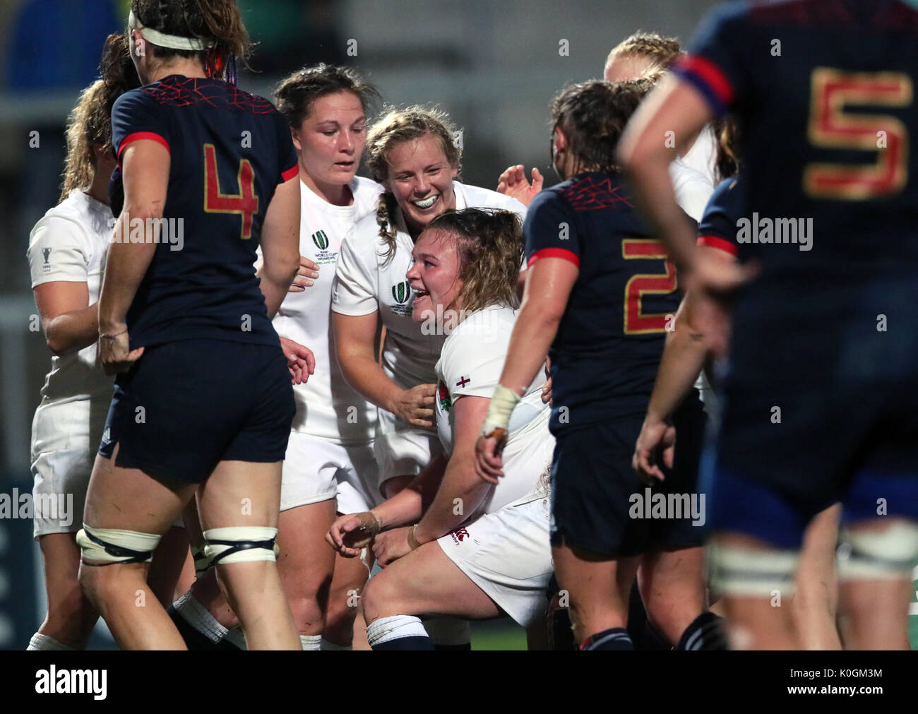 England Women's Sarah Bern (centre) celebrates scoring her side's first ...