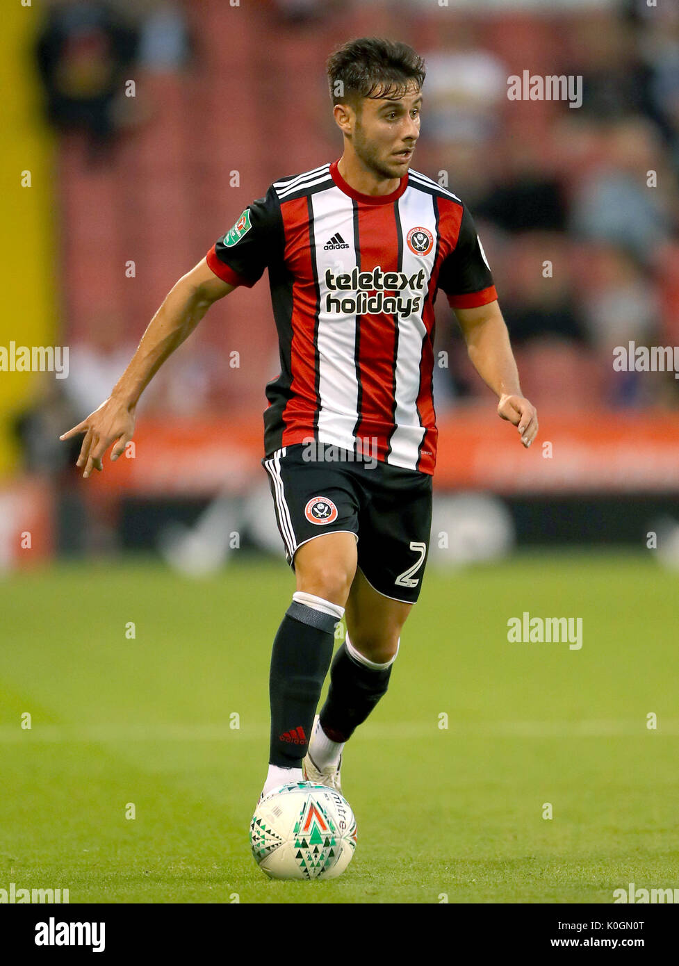 Sheffield United's George Baldock during the Carabao Cup, Second Round ...