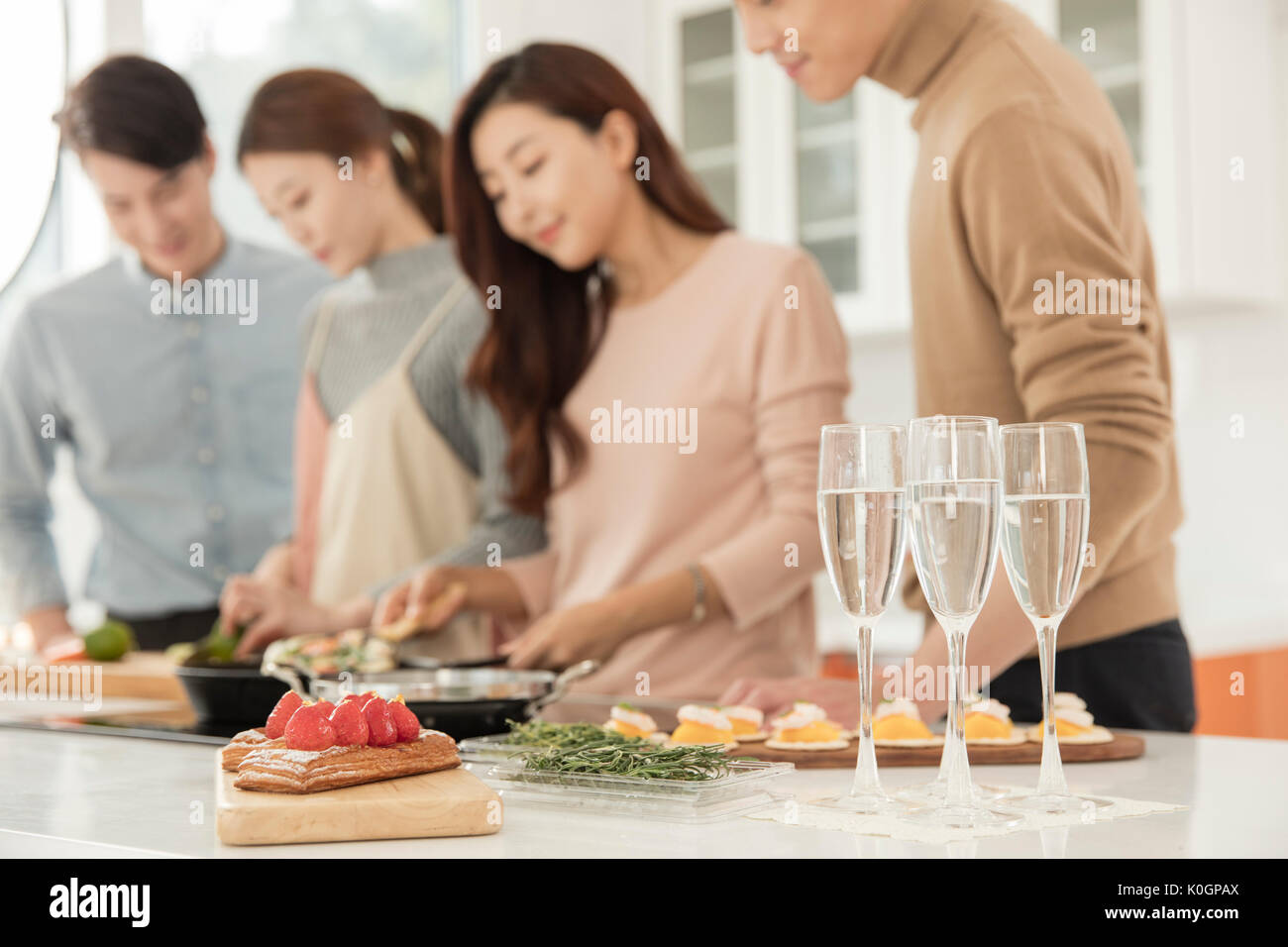 Kitchen party young people hi-res stock photography and images - Alamy