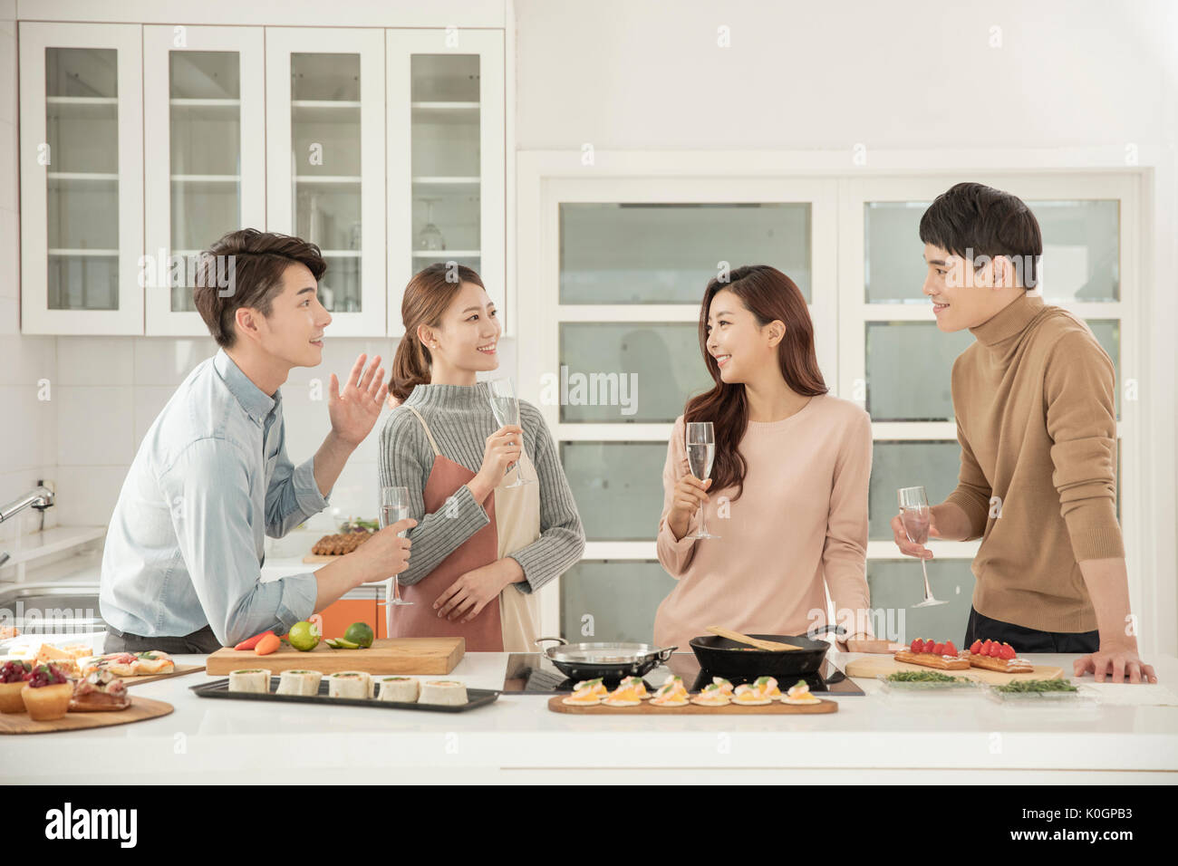 Kitchen party young people hi-res stock photography and images - Alamy