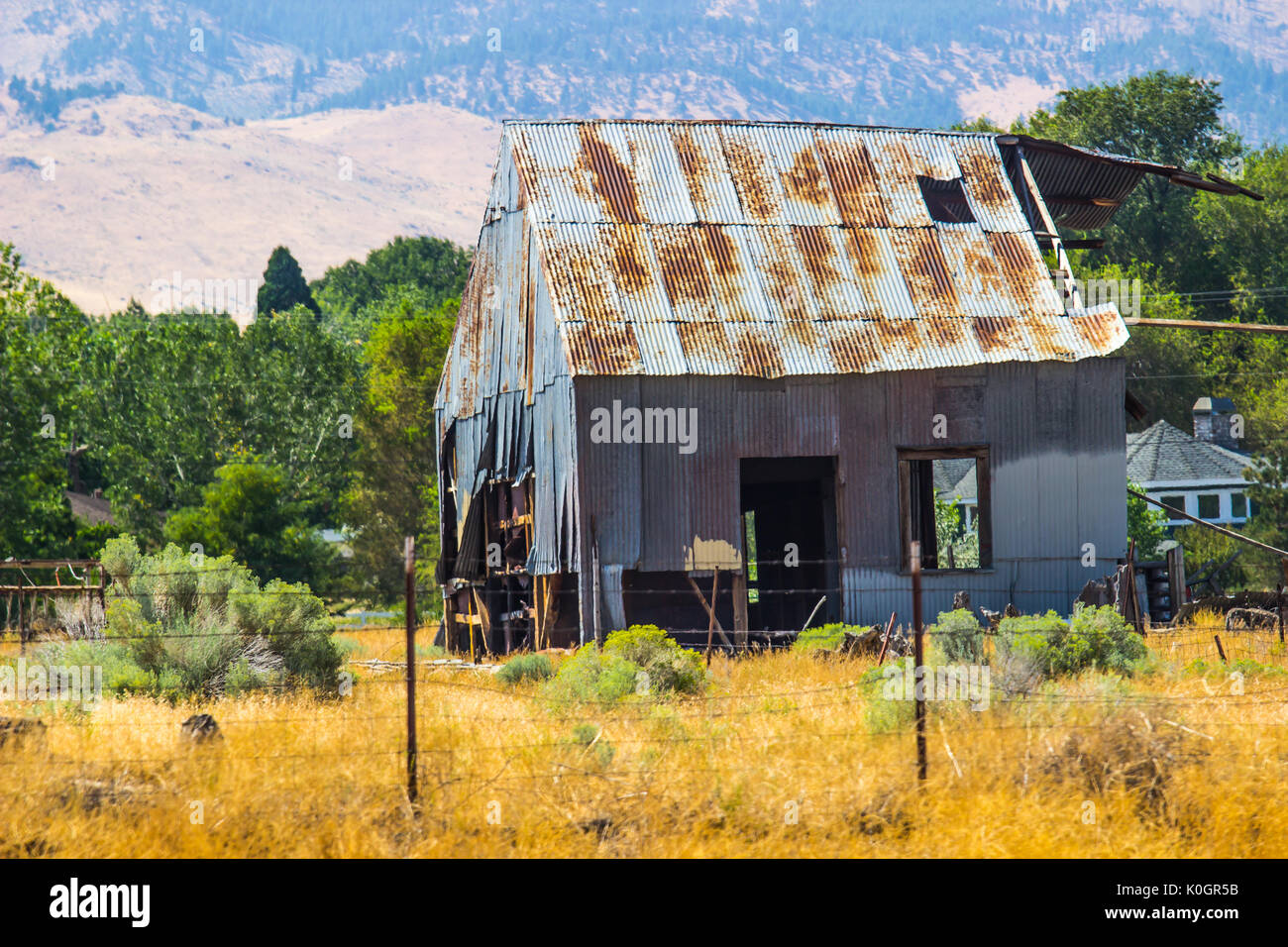 Old Rusty Tin Building In Disrepair Stock Photo - Alamy