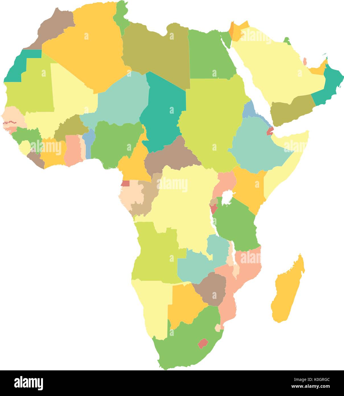 political map Africa on a white background Stock Vector Image & Art - Alamy