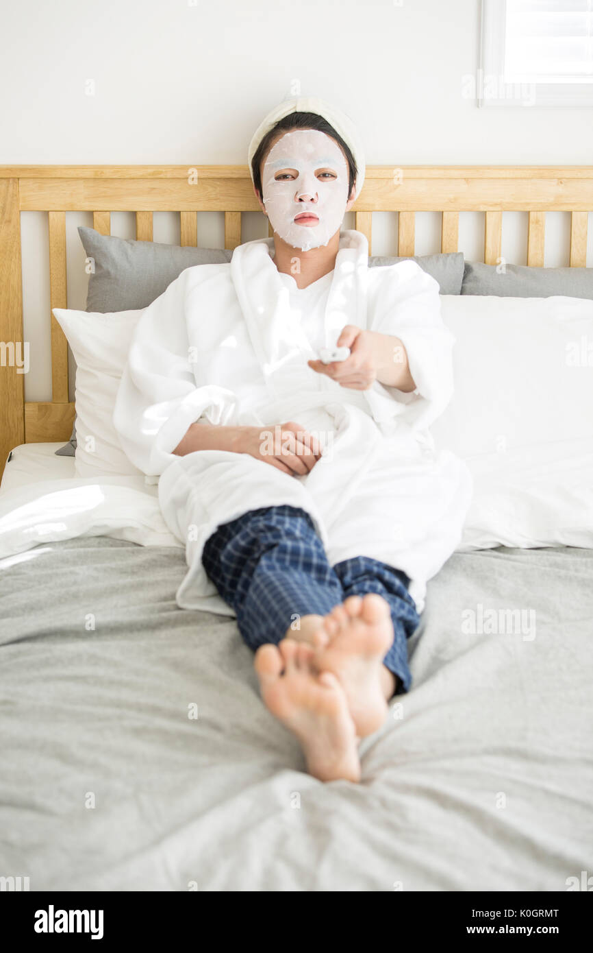 Handsome man facial mask hi-res stock photography and images - Alamy