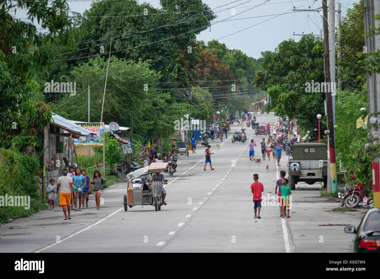 steet view of Santa Juliana, Capas, Philippines Stock Photo - Alamy
