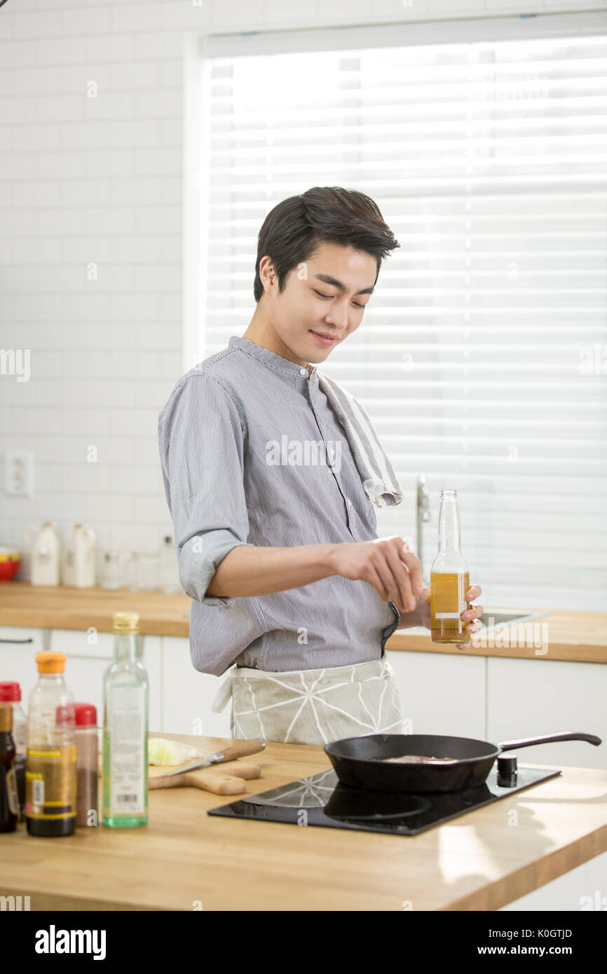 Lifestyle of single man Stock Photo - Alamy