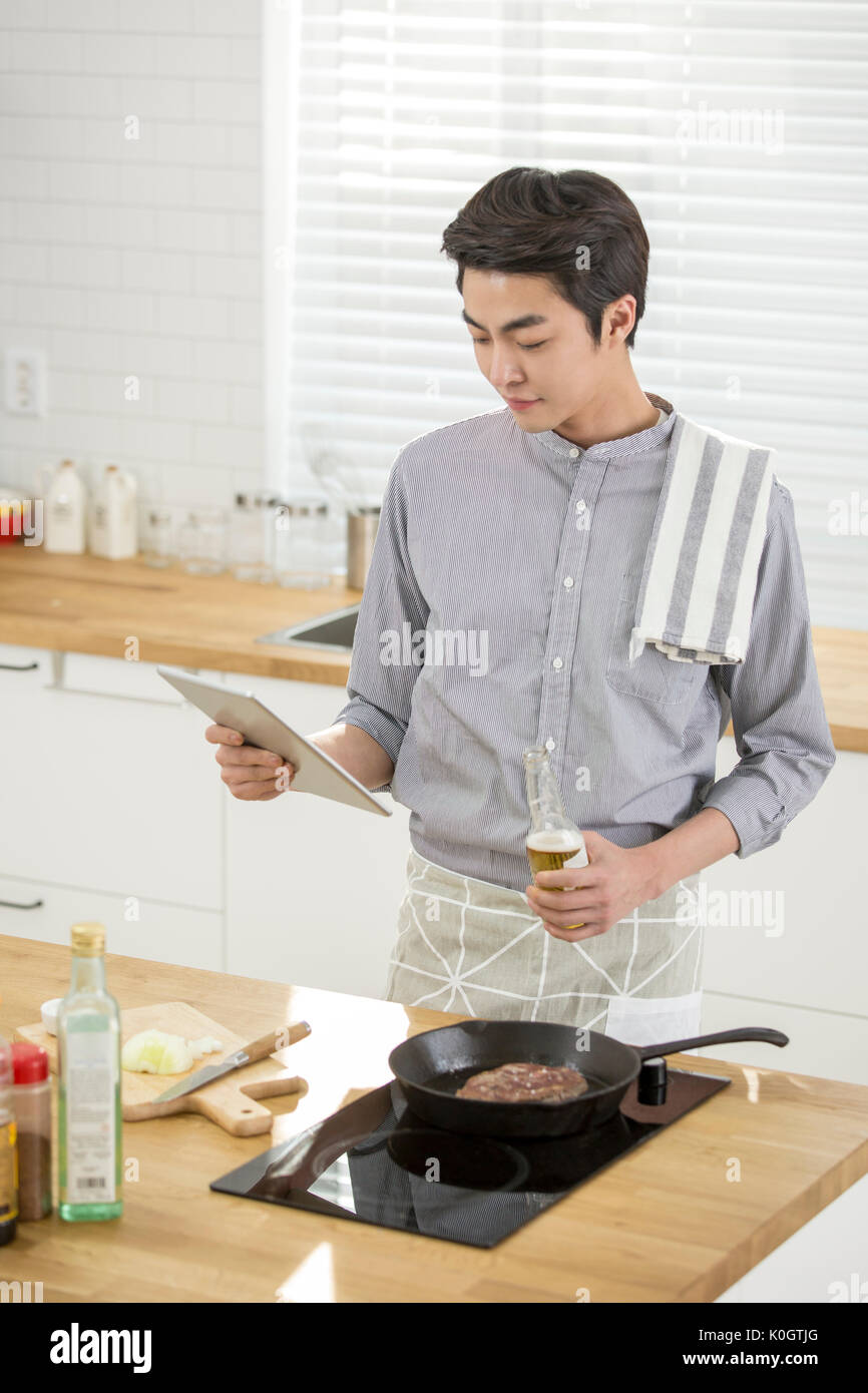 Lifestyle of single man Stock Photo - Alamy