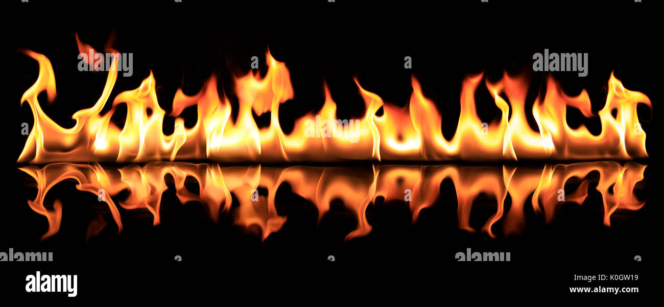 Fire on black background, hot, heat Stock Photo - Alamy