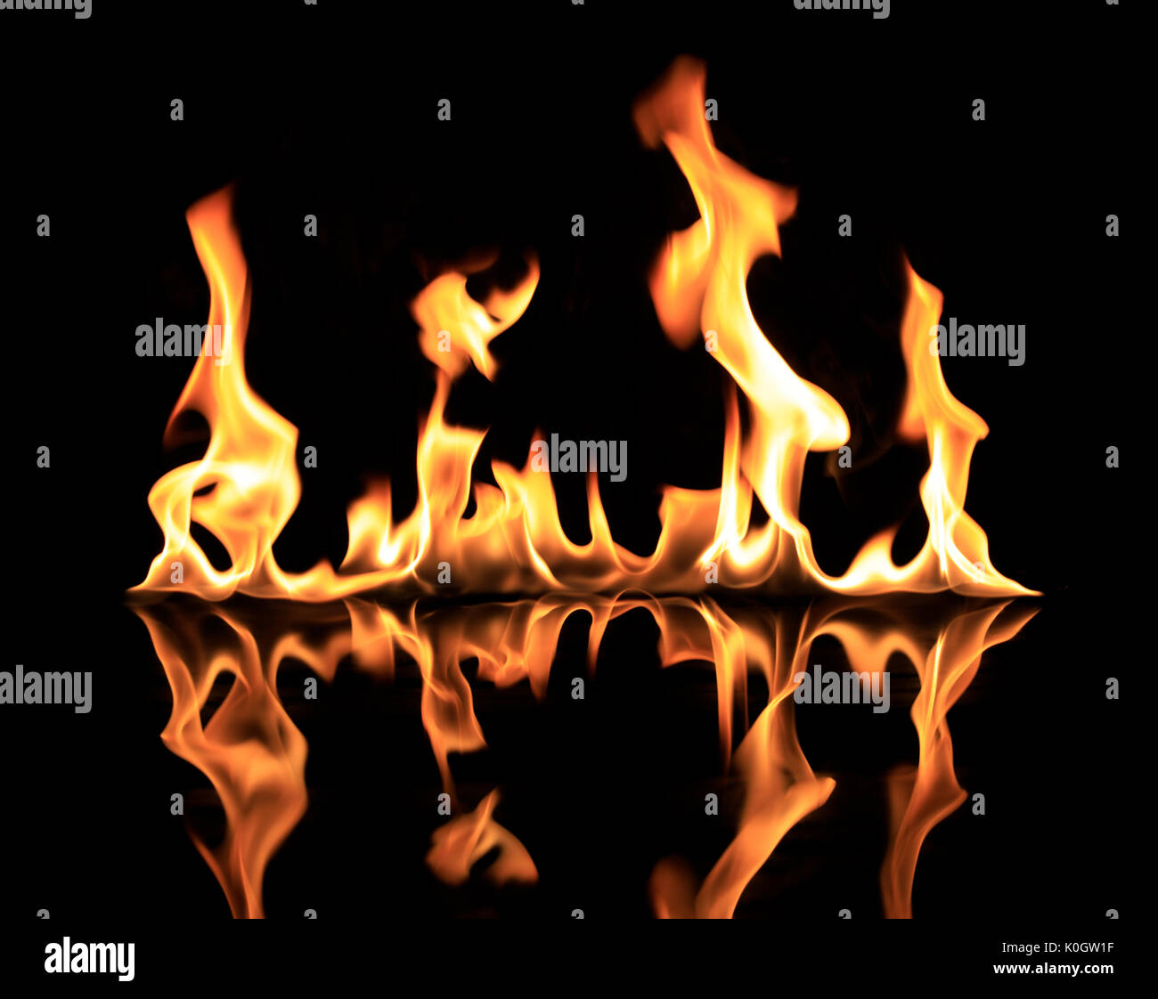 Fire on black background, hot, heat Stock Photo - Alamy