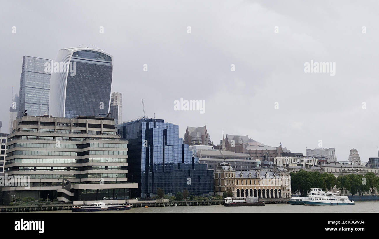 An aerial view of London's skyline after heavy downpour of rain in the ...
