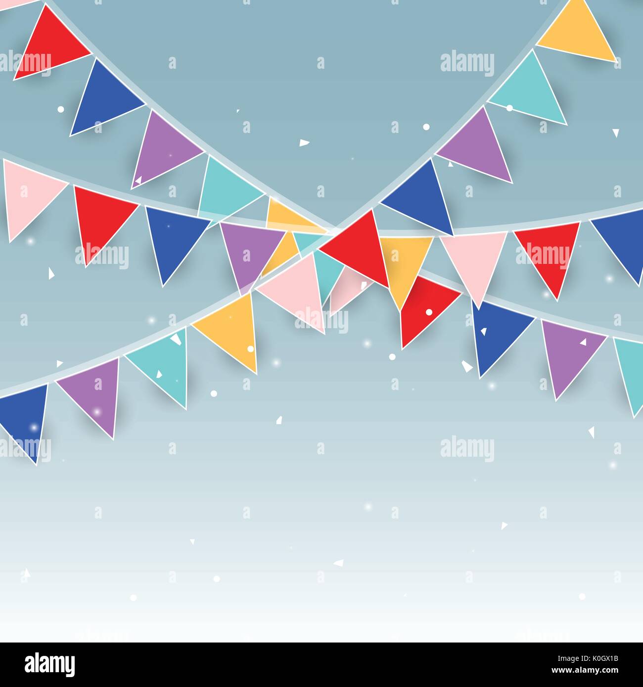 Colorful party flags and confetti stock vector Stock Vector Image & Art ...