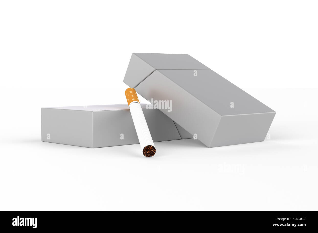 3D render composition of two king size cigarette boxes or packs with ...