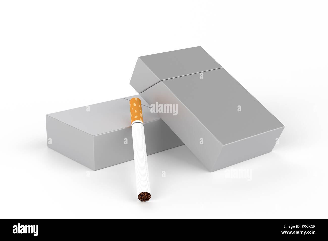 3D render composition of two king size cigarette boxes or packs with ...