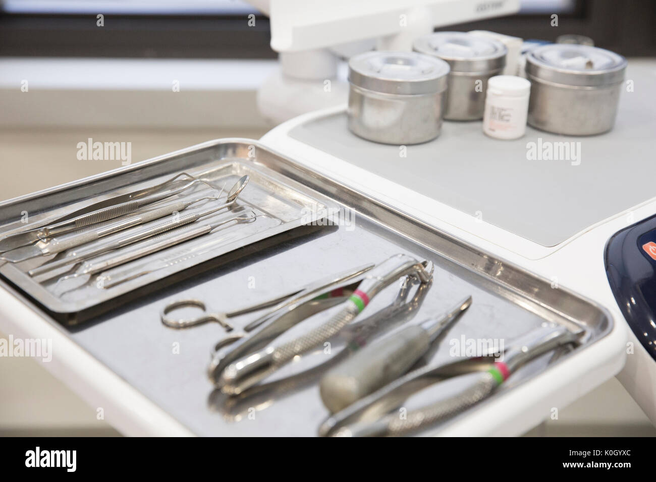 Medical instruments at dental clinic Stock Photo - Alamy