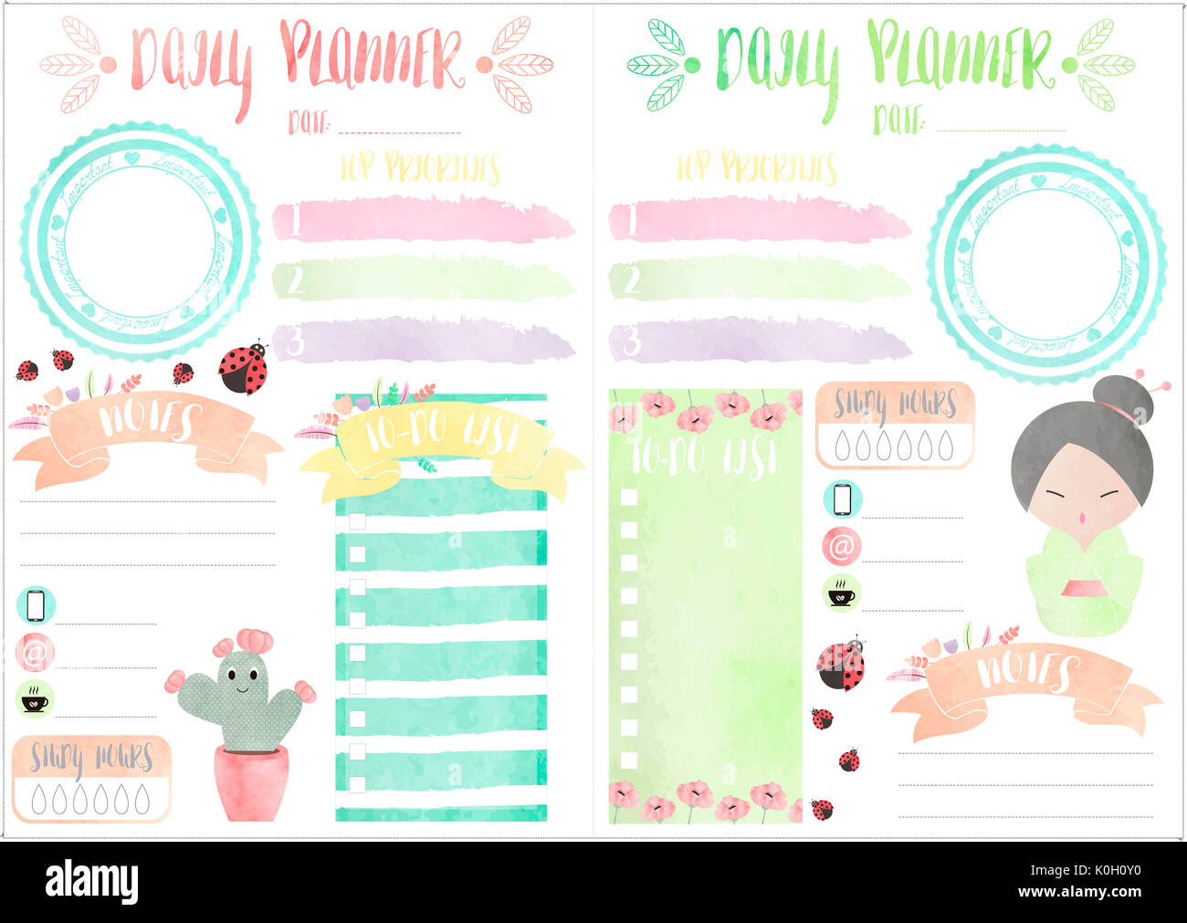 Printable daily planner hi-res stock photography and images - Alamy