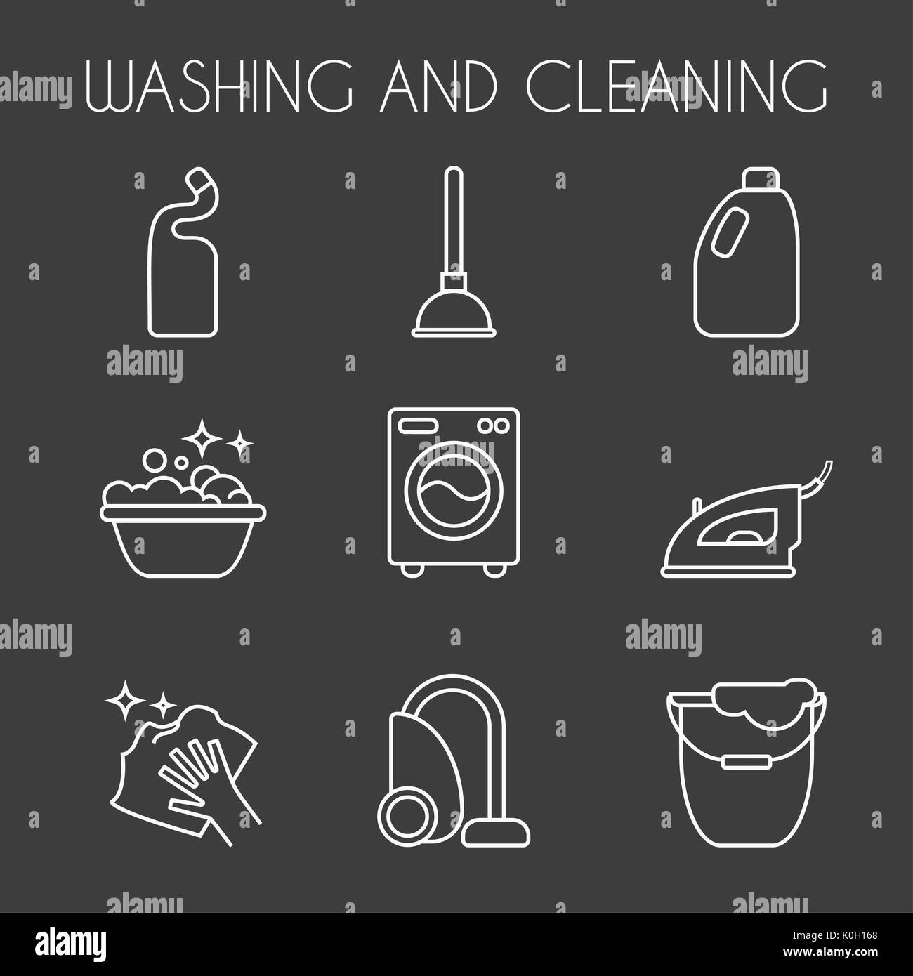 Mop icon line simple Black and White Stock Photos & Images - Alamy