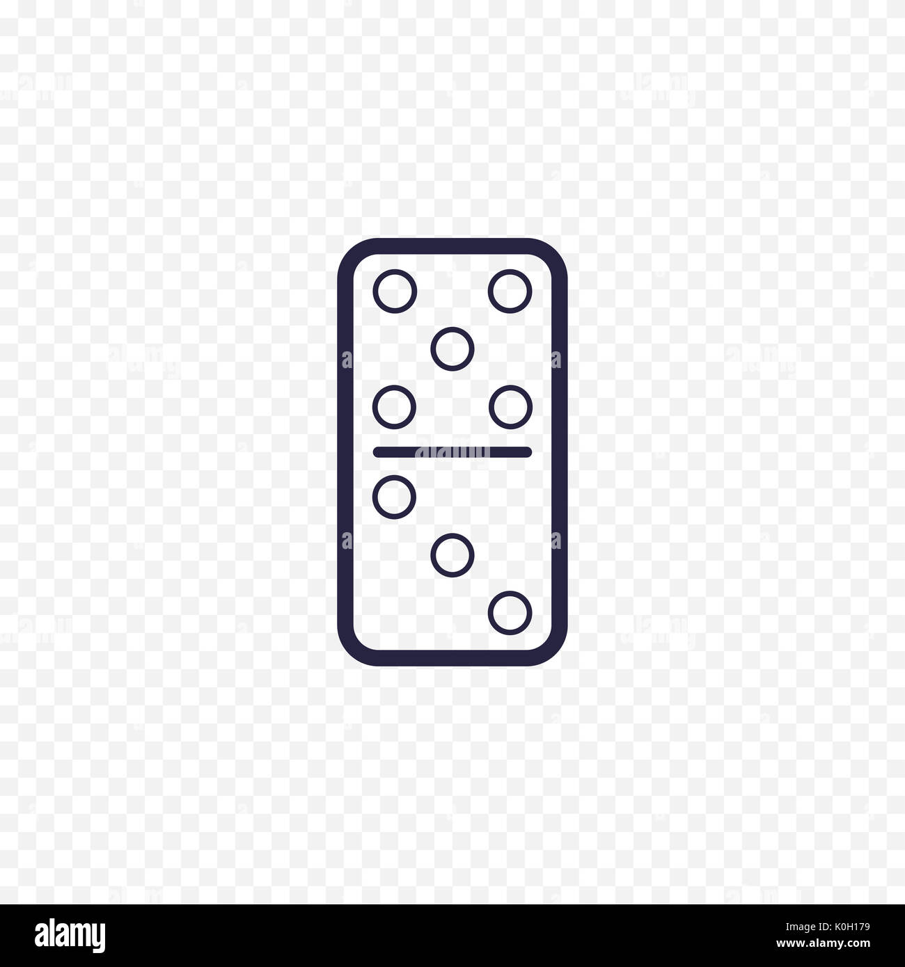 Domino game simple line icon. Game thin linear signs. Outline concept ...