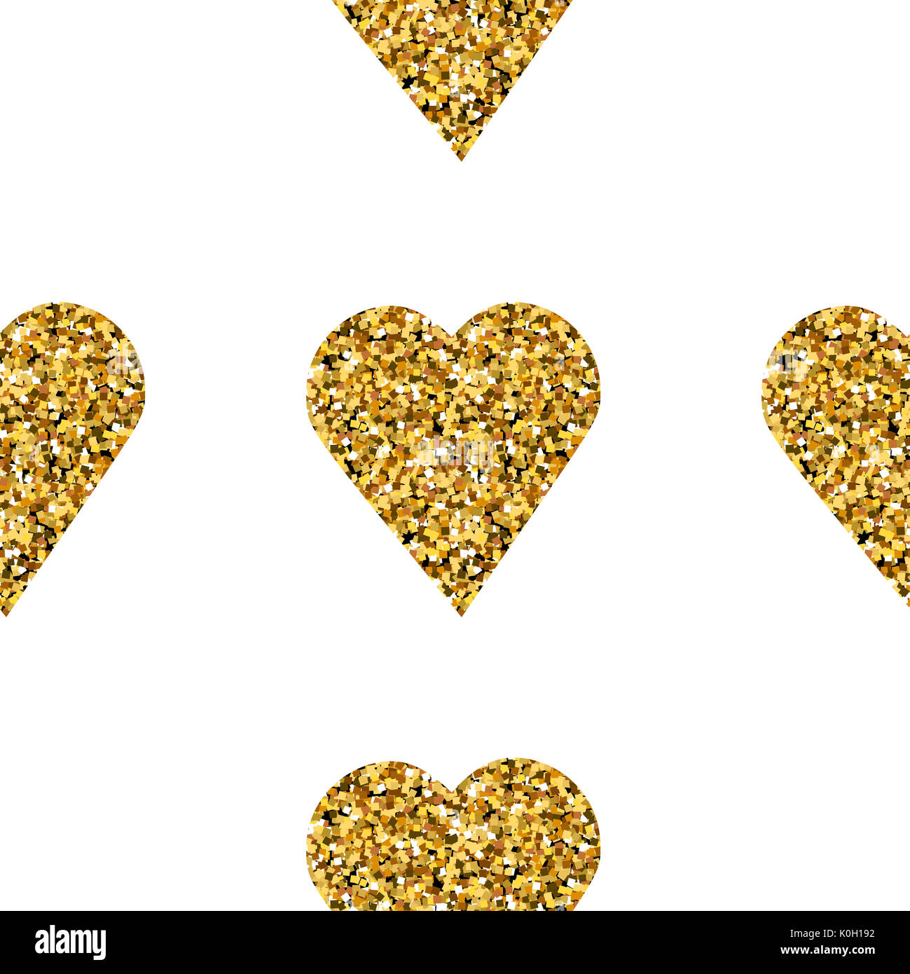 Gold hearts seamless pattern on white background. Fashion backdrop for ...