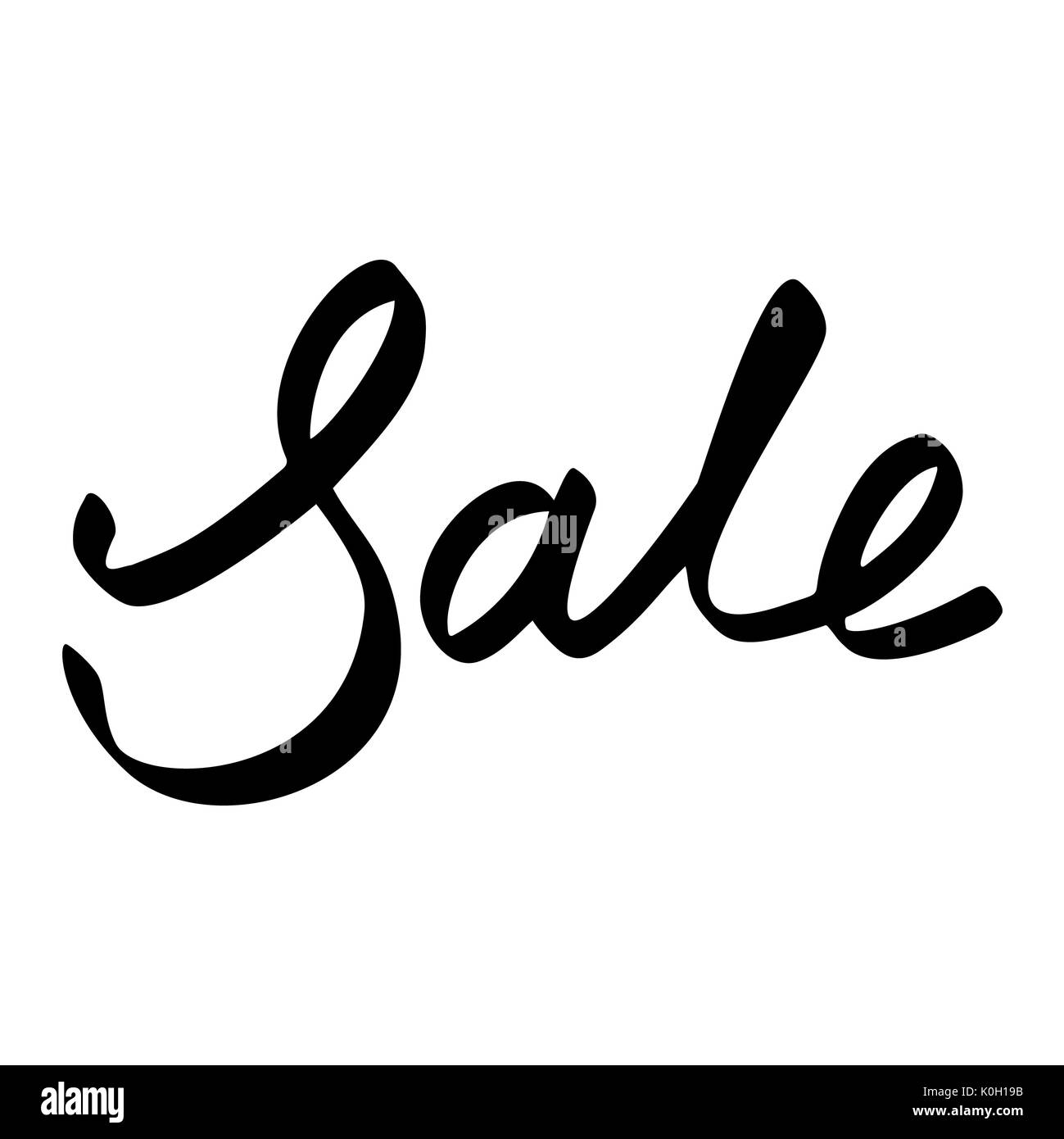 Sale text postcard. Hand lettering. Ink illustration. Modern brush ...