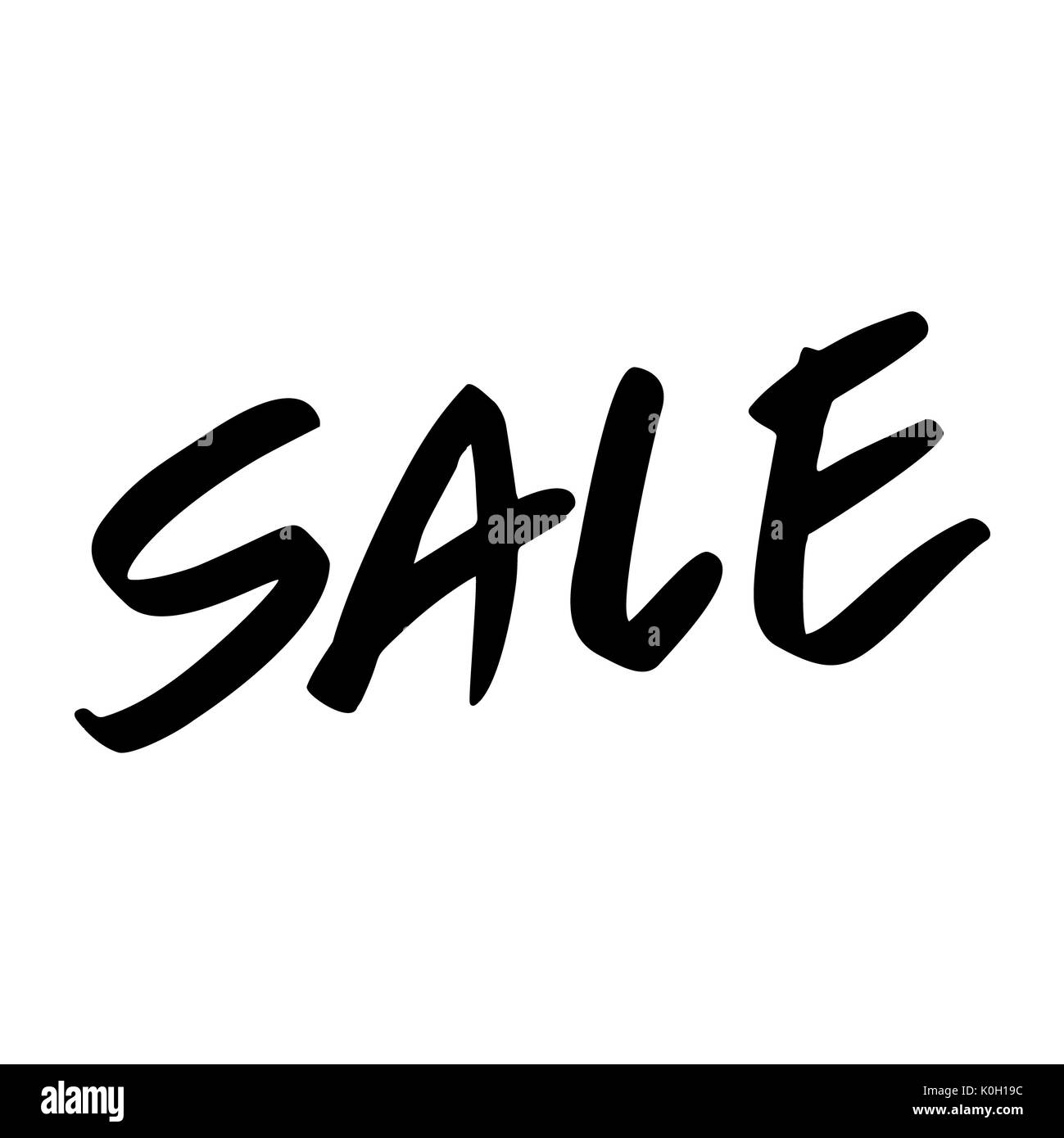 Sale text postcard. Hand lettering. Ink illustration. Modern brush ...