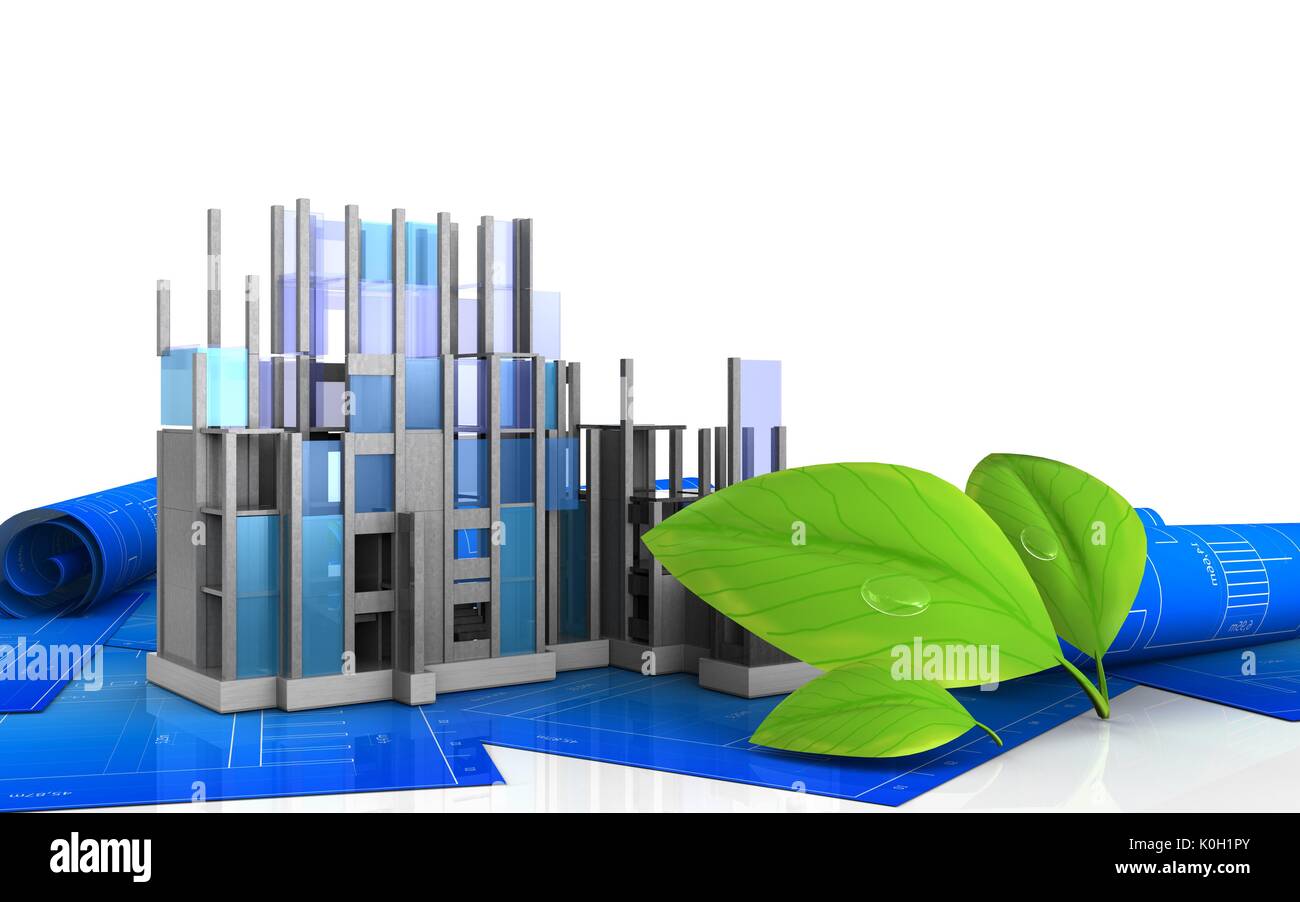 3d illustration of construction progress over white background Stock ...