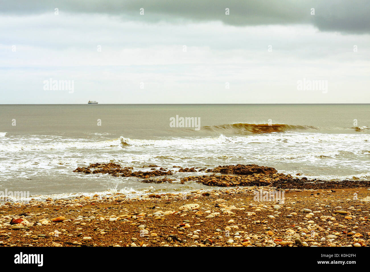 The beach and sea shore at Blackhall Rocks in Co.Durham, England,UK ...
