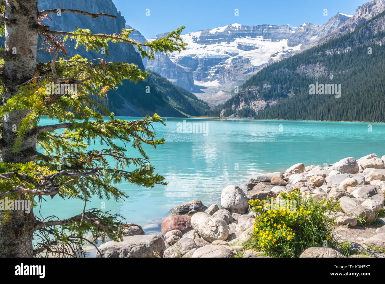 Lake Louise and Mount Victoria with its Glacier Canada Stock Photo - Alamy