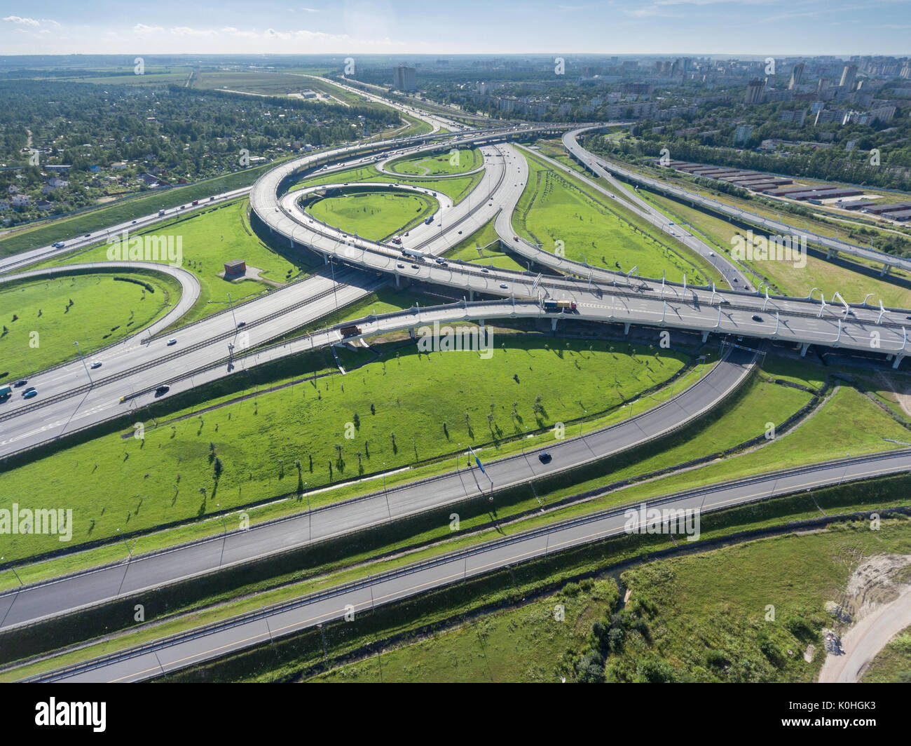 Aerial view at the intersections of Western High Speed Diameter (WHSD ...