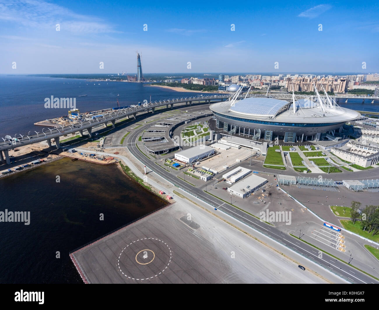ST. PETERSBURG, RUSSIA CIRCA AUG, 2017: The Krestovsky Island with new ...