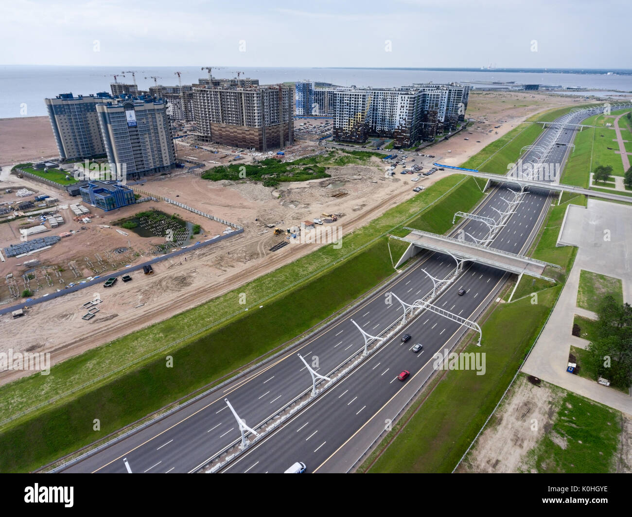 ST. PETERSBURG, RUSSIA-CIRCA AUG, 2017: High-rise multistorey dwelling ...