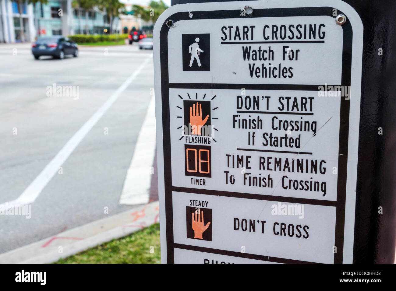 Miami Beach Florida,traffic sign,street crossing,rf FL170430103RF Stock ...