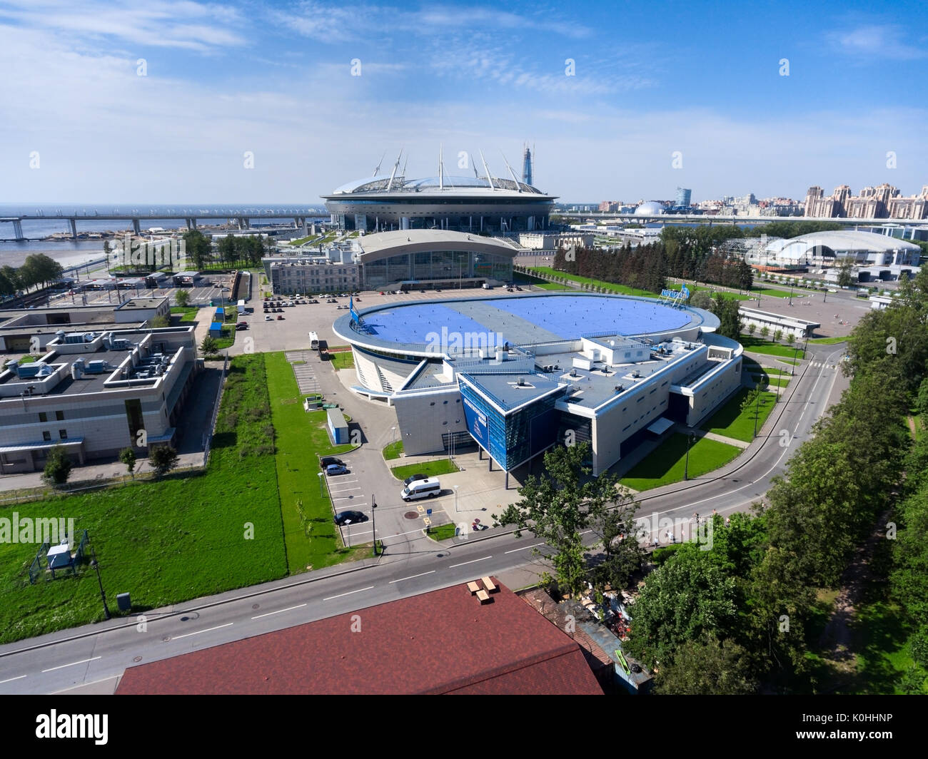 ST. PETERSBURG, RUSSIA-CIRCA AUG, 2017: Track-and-field arena of ...