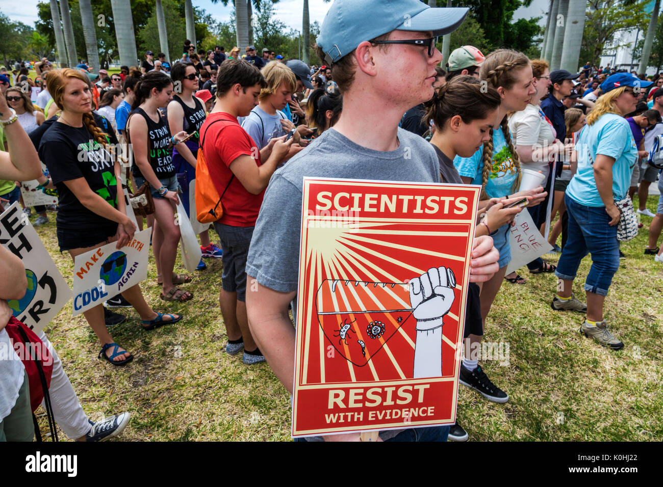 Miami Florida,Museum Park,March for Science,protest,rally,sign,poster ...