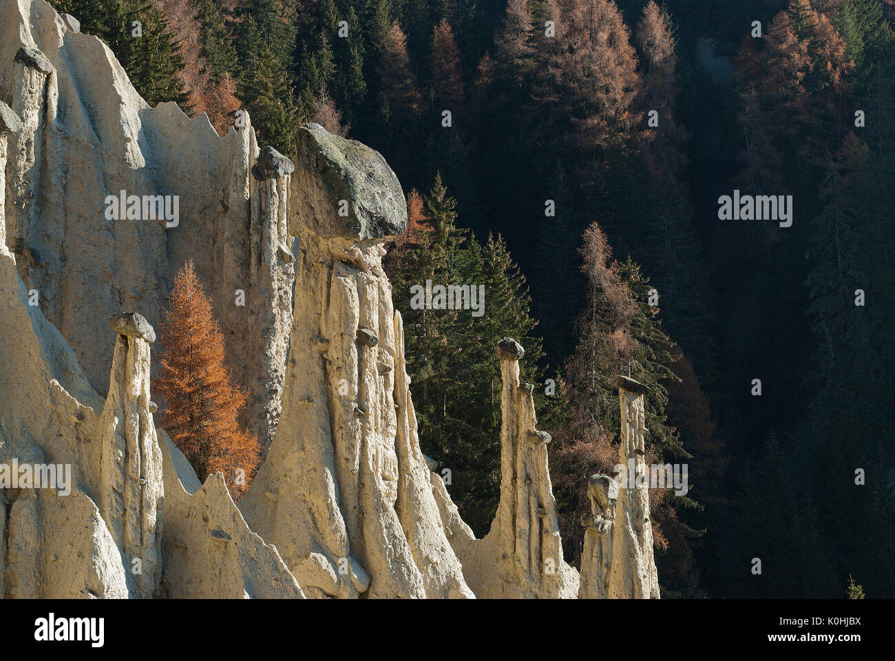 Perca/Percha, South Tyrol, Italy. The Earth Pyramids Stock Photo - Alamy