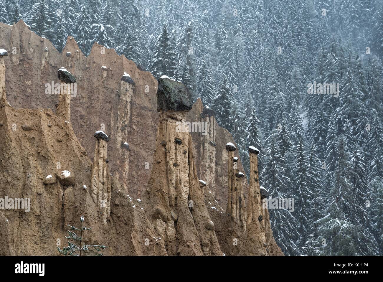 Perca/Percha, South Tyrol, Italy. The Earth Pyramids Stock Photo - Alamy