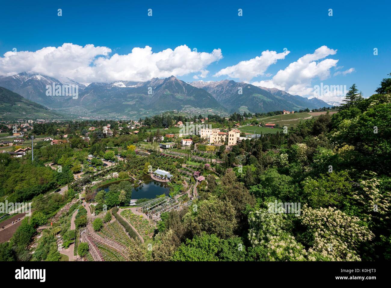 Merano/Meran, South Tyrol, Italy. The Water and Terraced Gardens in the ...