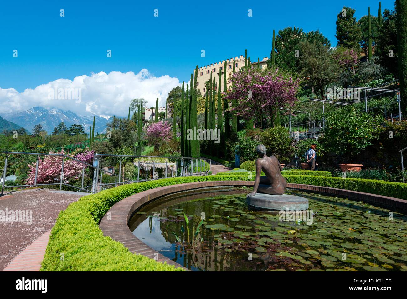 Merano/Meran, South Tyrol, Italy. The romantic Water Lily Pond in the ...
