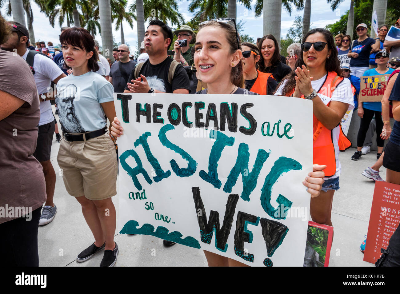 Miami Florida,Museum Park,March for Science,protest,rally,sign,poster ...