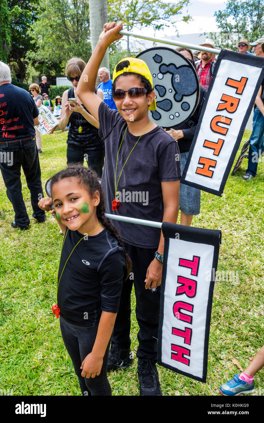 Miami Florida,Museum Park,March for Science,protest,rally,sign,poster ...