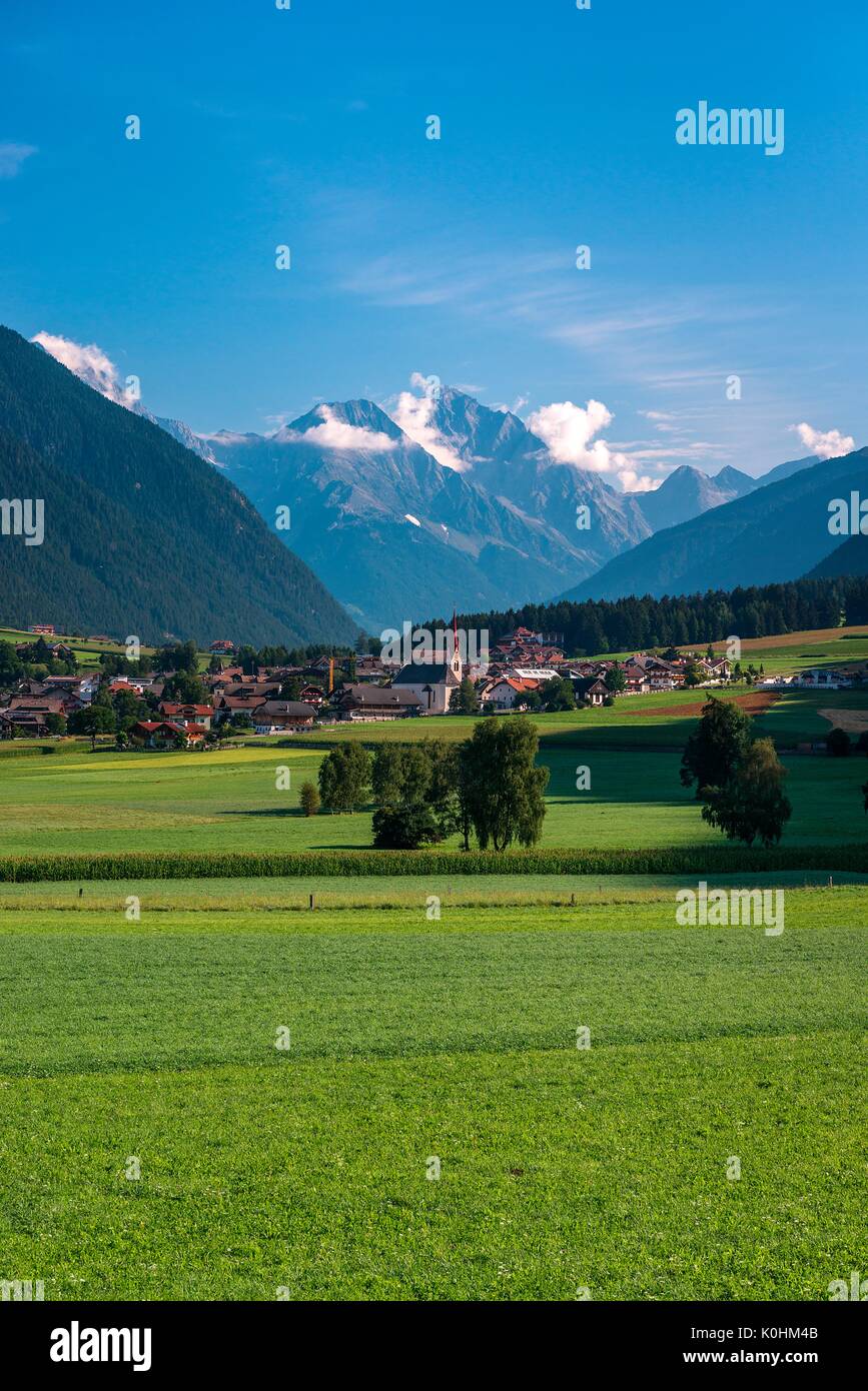 Rasun, South Tyrol, Italy. The village of Rasen /Rasun in the valley of ...