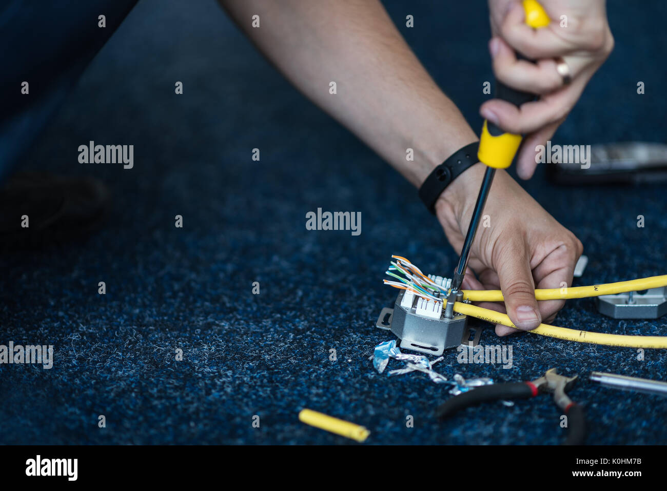 Cable laying process hi-res stock photography and images - Alamy
