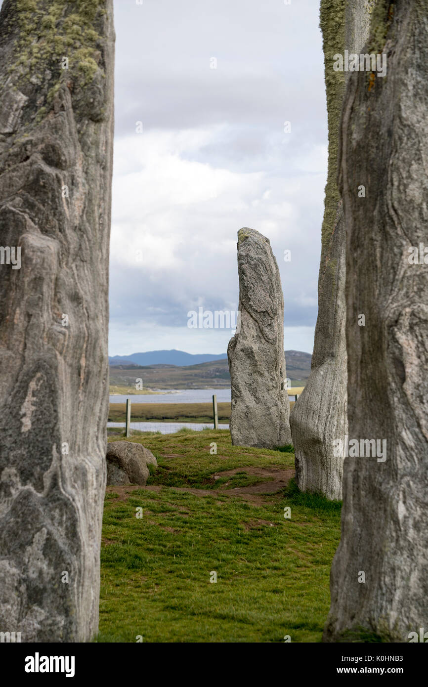 Callanish Standing Stones in a cloudy day, , standing stones placed in ...