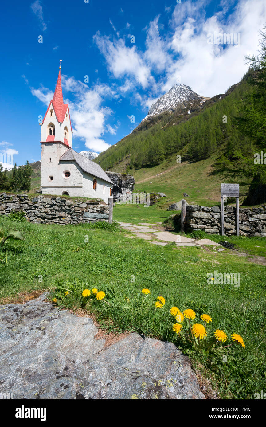 Predoi/Prettau, Aurina Valley, South Tyrol, Italy. The chapel of the ...