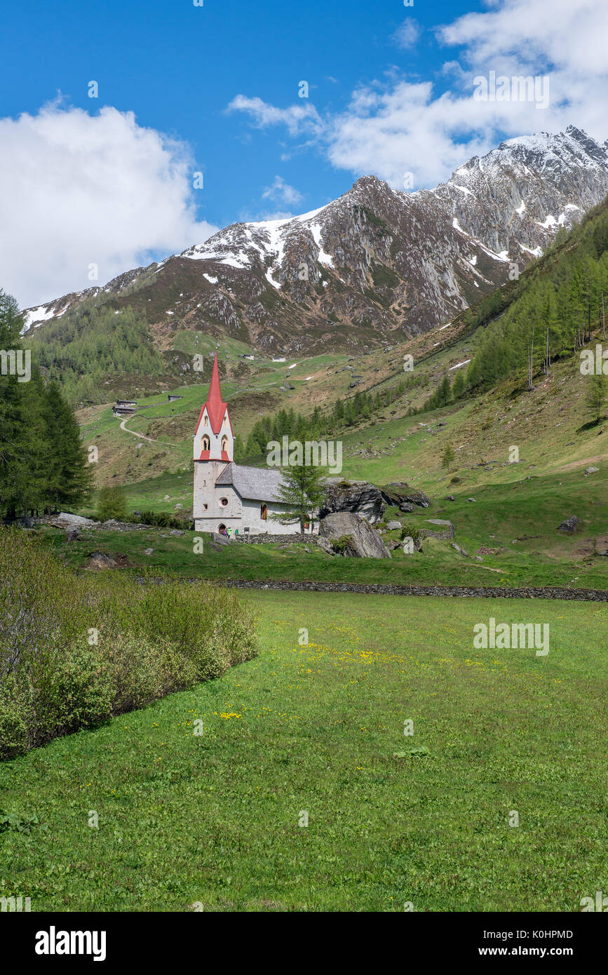 Predoi/Prettau, Aurina Valley, South Tyrol, Italy. The chapel of the ...