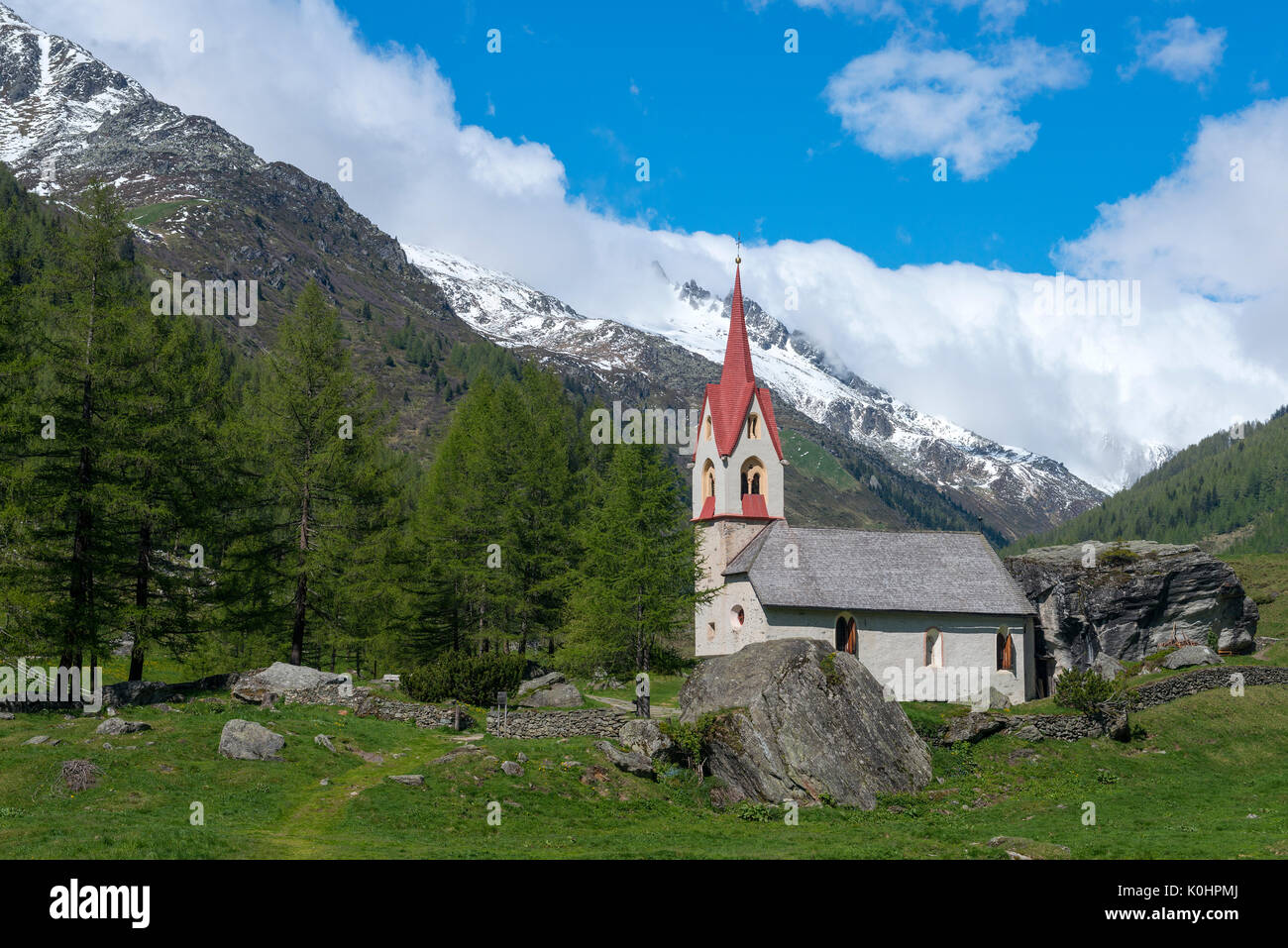 Predoi/Prettau, Aurina Valley, South Tyrol, Italy. The chapel of the ...