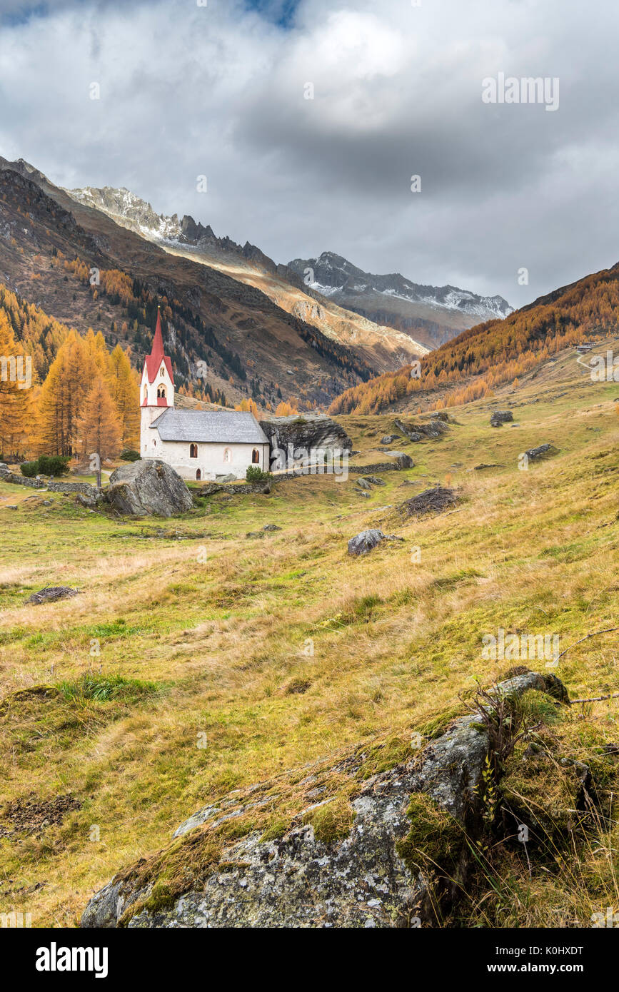 Predoi/Prettau, Aurina Valley, South Tyrol, Italy. The chapel of the ...