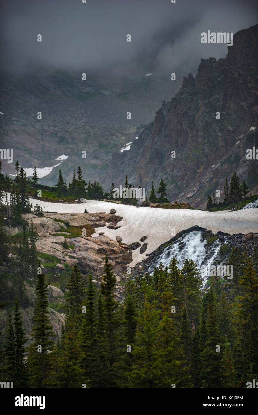 Melting snow below lake Isabelle Ward Colorado Stock Photo - Alamy